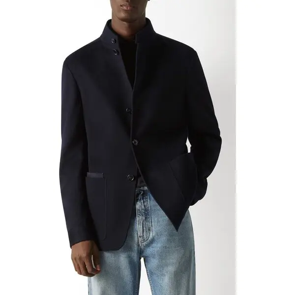 Zegna Il Conte Regular Fit Cashmere Jacket - Navy Blue