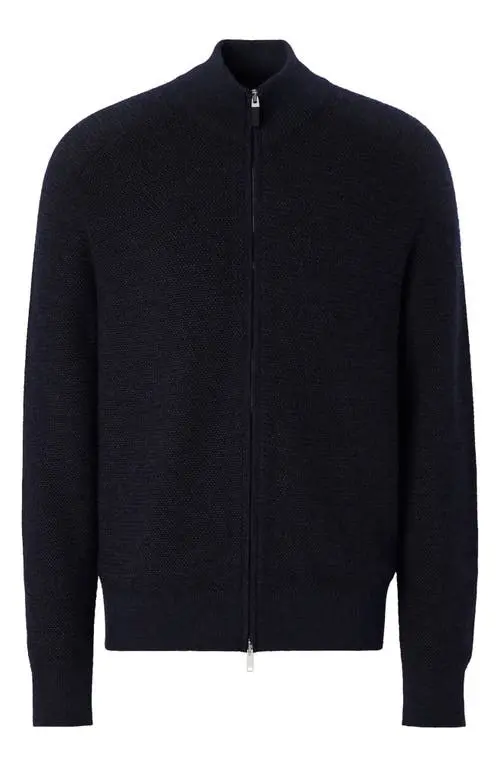 Zegna Cashmere & Silk Jacquard Zip Cardigan