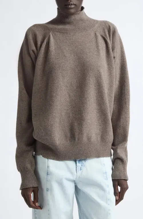 MAISON MARGIELA Distressed Wool Turtleneck Sweater - Mud