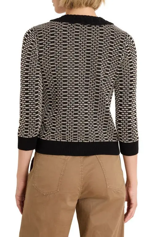 NIC+ZOE Geo Stitch Collared Sweater