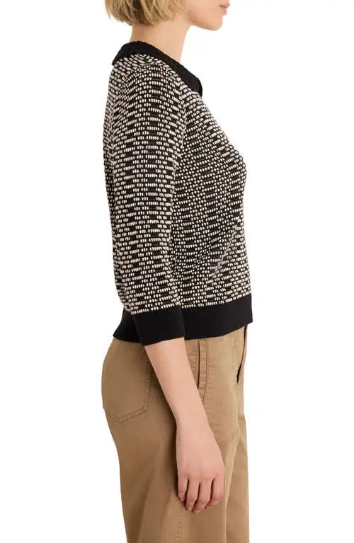 NIC+ZOE Geo Stitch Collared Sweater
