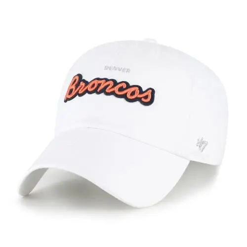 '47 Denver Broncos Trendy Script Clean Up Adjustable Hat - White