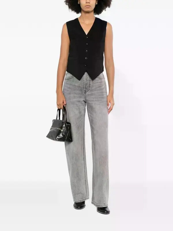 Alexander Wang Faded Wide-leg Jeans - Grey