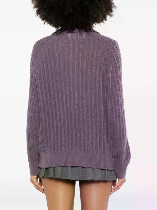 CUDDLEUP Ribbed-knit Polo Top