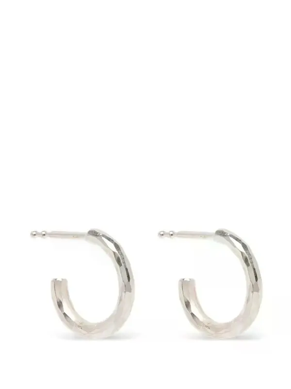 Werkstatt:München Hammered Hoop Earrings - Silver