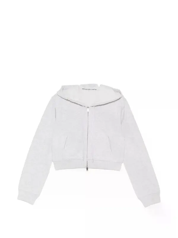 Alexander Wang Cropped Zip-up Hoodie - Grey