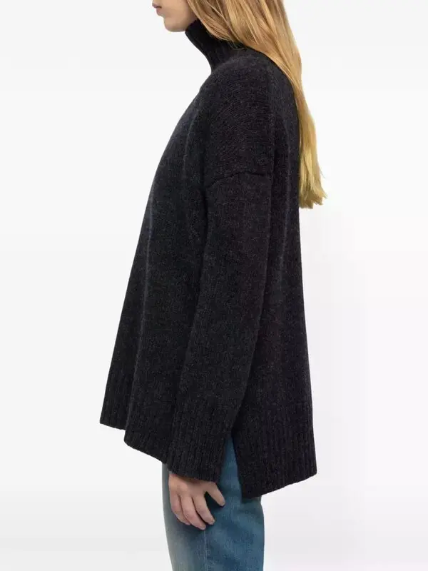Zadig&Voltaire Bleeza High-neck Logo-embroidered Wool Sweater