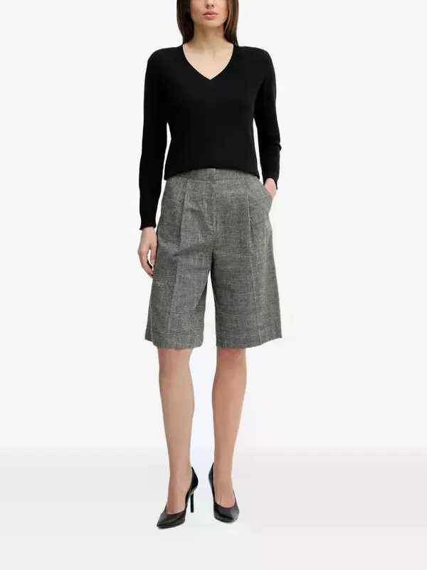 BENETTON Pleated Plaid Shorts