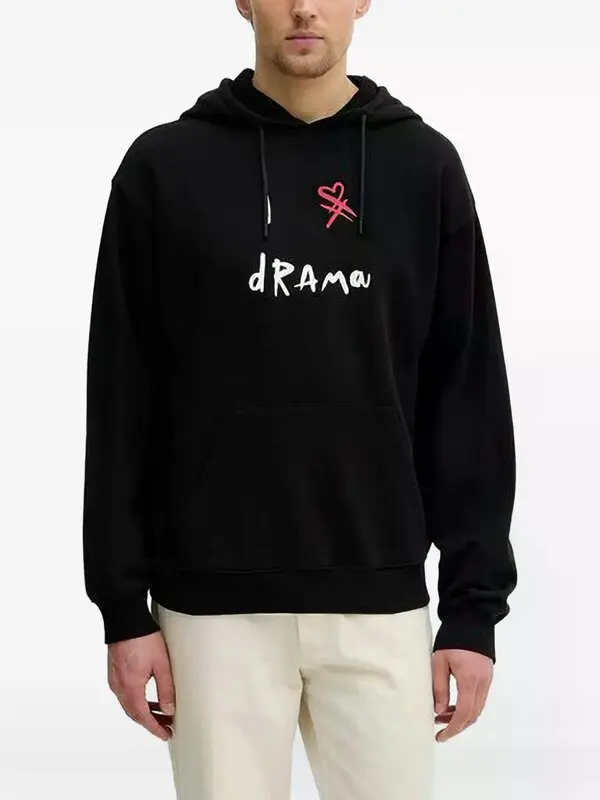 BENETTON Chest Graphic Hoodie - Black