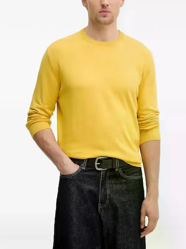 BENETTON Round Neck Long-sleeve Jumper - Yellow
