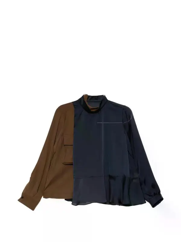 Sacai Panelled Peplum-hem Blouse - Blue
