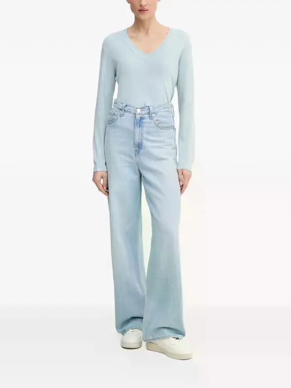 BENETTON V-neck Ribbed Knit Sweater