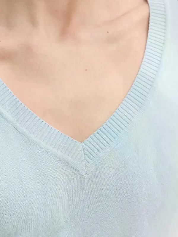 BENETTON V-neck Ribbed Knit Sweater