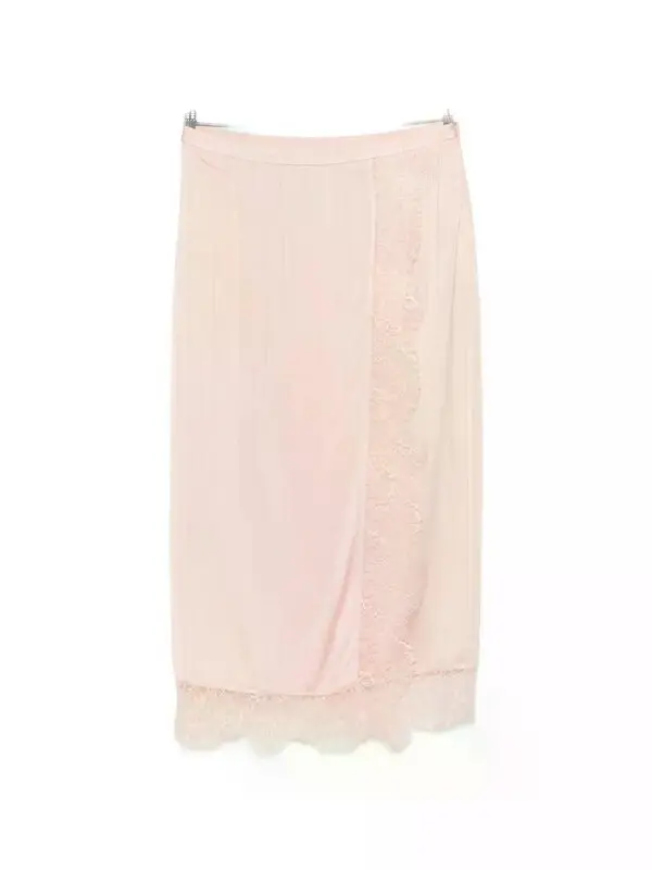 TWINSET Lace-trim Pleated Maxi Skirt - Pink