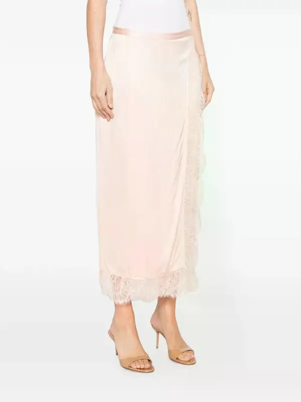 TWINSET Lace-trim Pleated Maxi Skirt