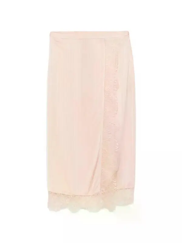 TWINSET Lace-trim Pleated Maxi Skirt - Pink