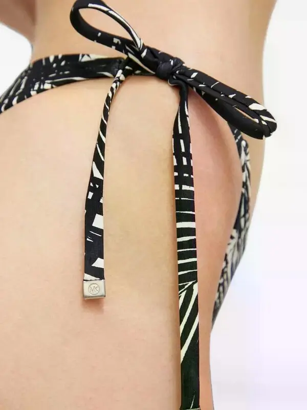 Michael Kors Palm-print Bikini Bottoms - Black