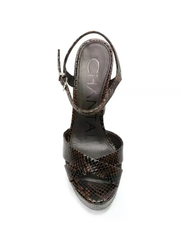 CHANTAL Snakeskin-effect Platform Sandals