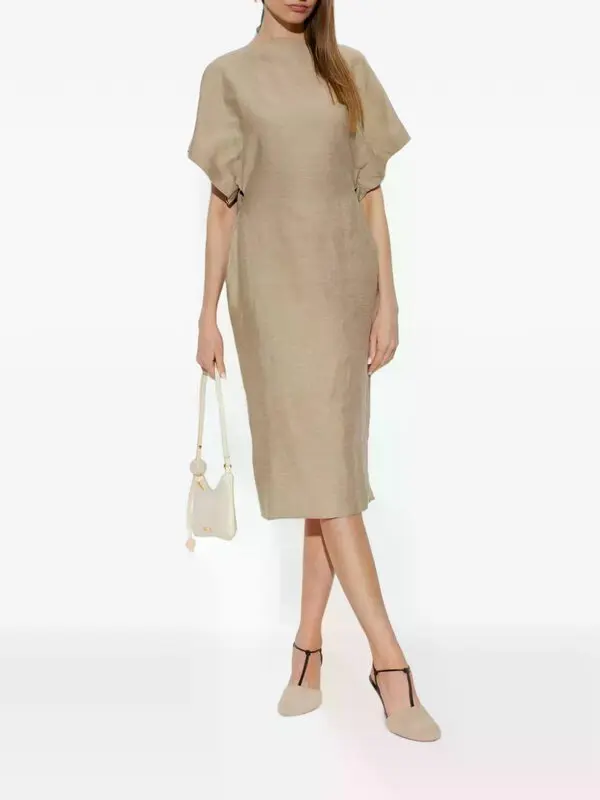 Jacquemus Back-slit Linen Midi Dress - Neutrals