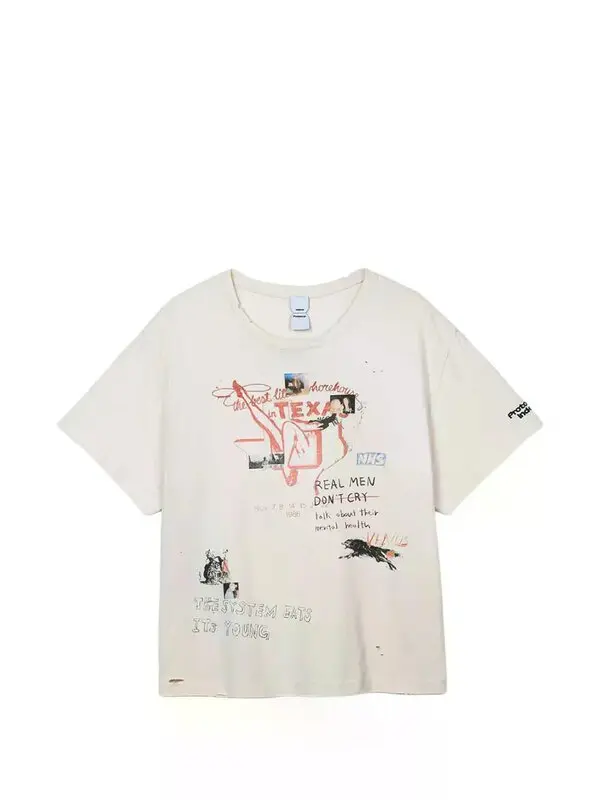 PROTOCOL INDEX Hand-drawing Washed T-shirt - White