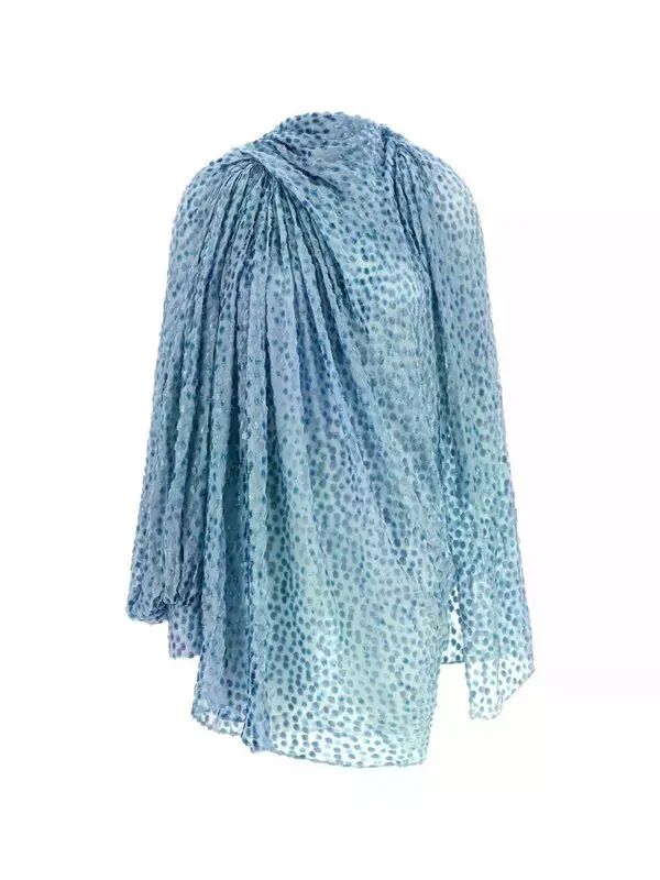 KIKO KOSTADINOV Caspian Devoré Polka-dot Dress - Blue