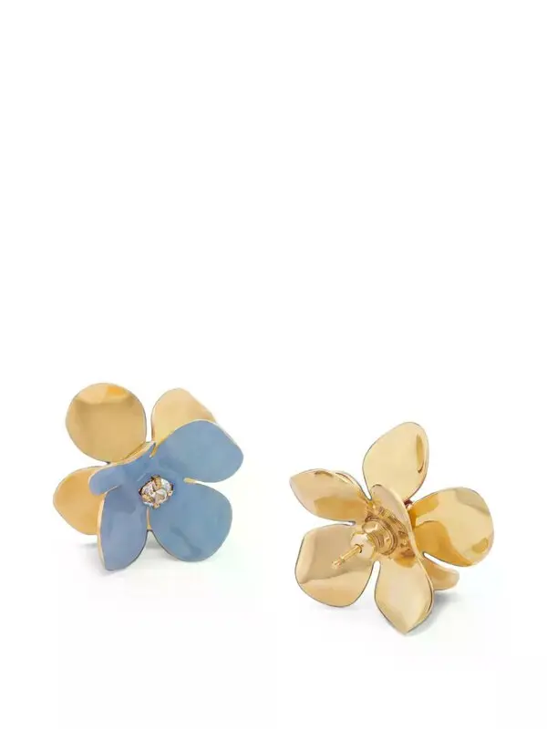 Marni Blue Enamel Daisy Stud Earrings
