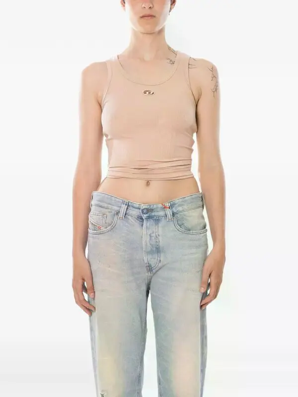 DIESEL® Crop Top With Wrap-around Laces - Neutrals
