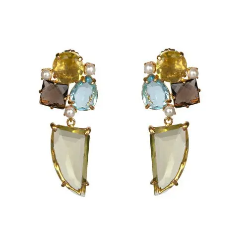 Bounkit Tangiers Interchangeable Drop Earrings - Yellow