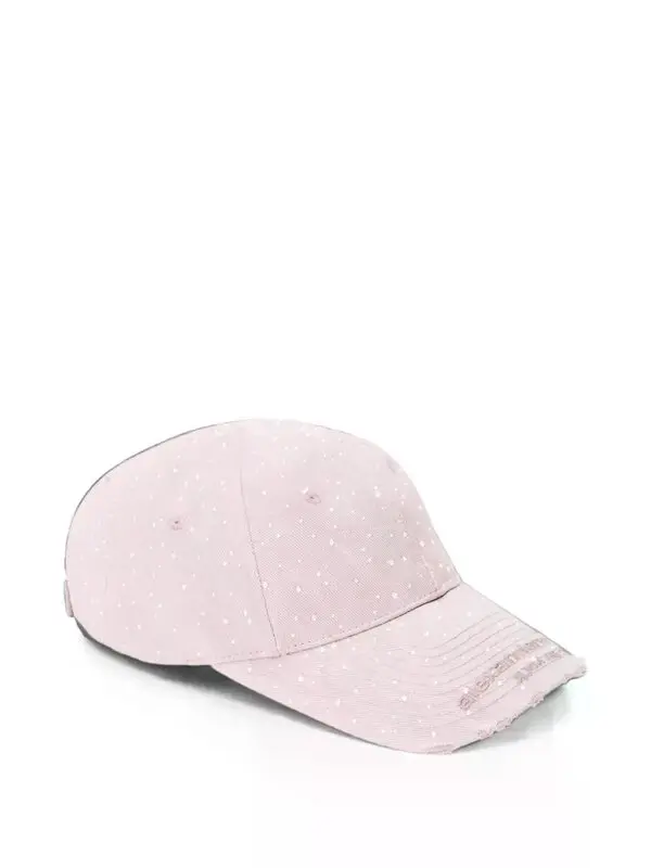 Alexander Wang Crystal Hotfix Distressed Baseball Cap - Pink