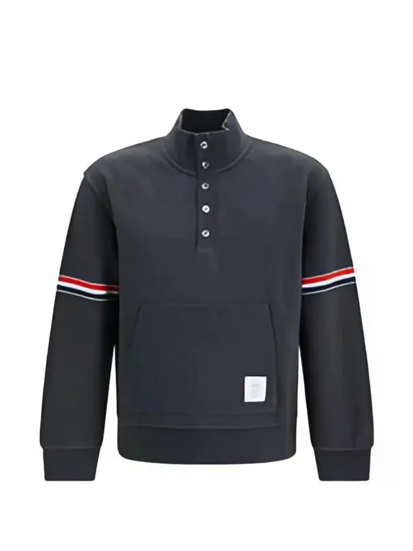 Thom Browne Funnel-neck Buttoned Sweater - Grey