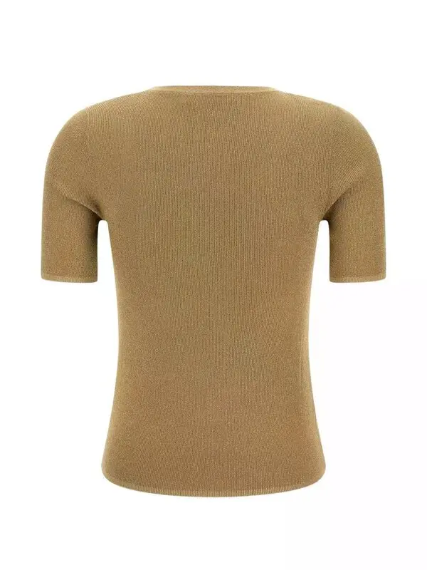 Max Mara Ribbed Metallic-thread T-shirt