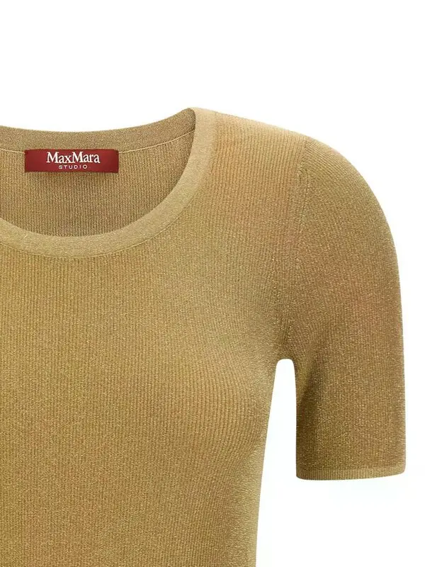 Max Mara Ribbed Metallic-thread T-shirt