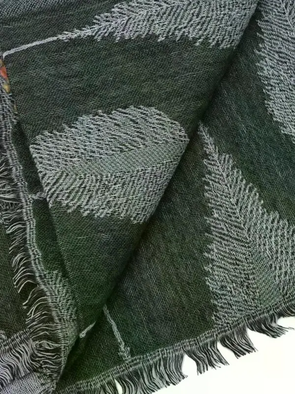 Altea Feather-pattern Frayed Scarf