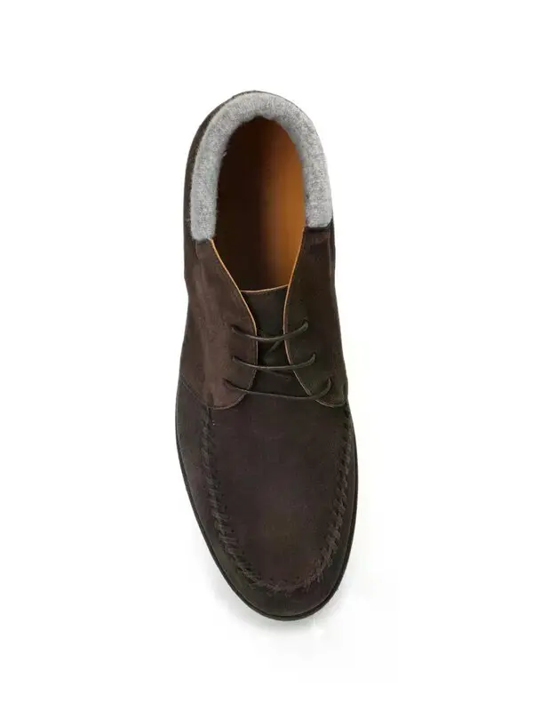 Eleventy Suede Lace-up Ankle Boots