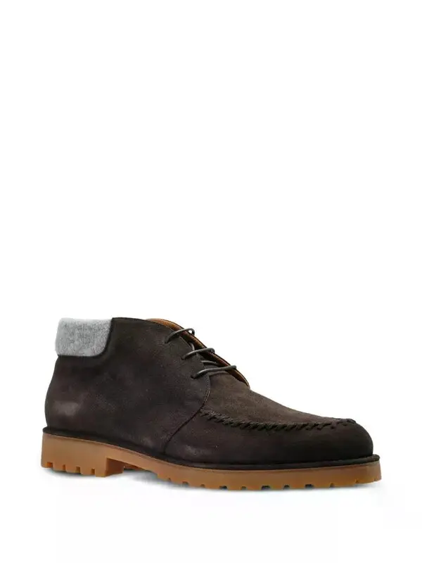 Eleventy Suede Lace-up Ankle Boots