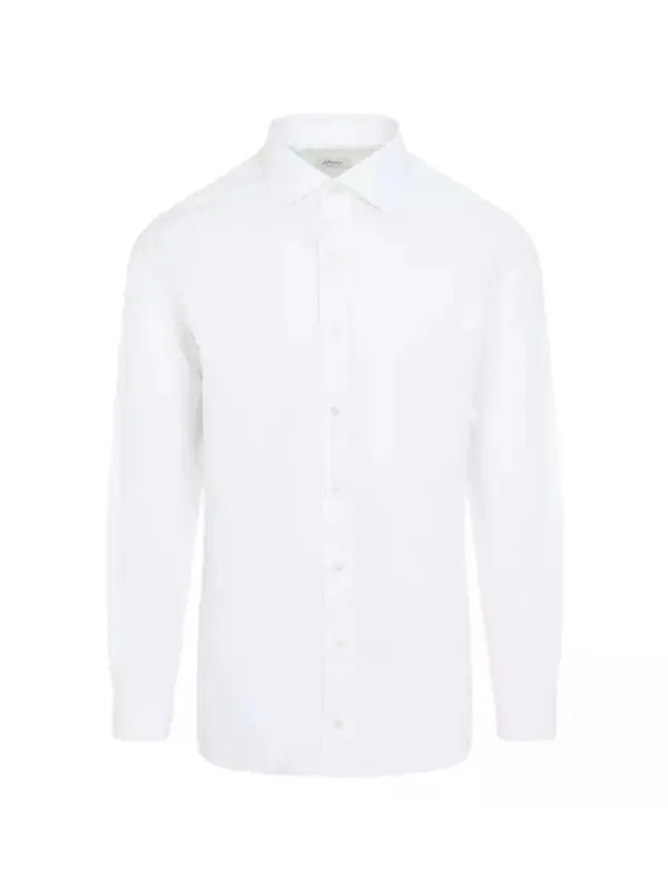 Brioni Long-sleeve Cotton Shirt - White