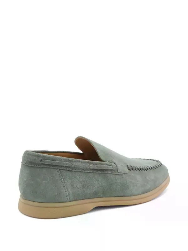Eleventy Whipstitch Suede Loafers - Green
