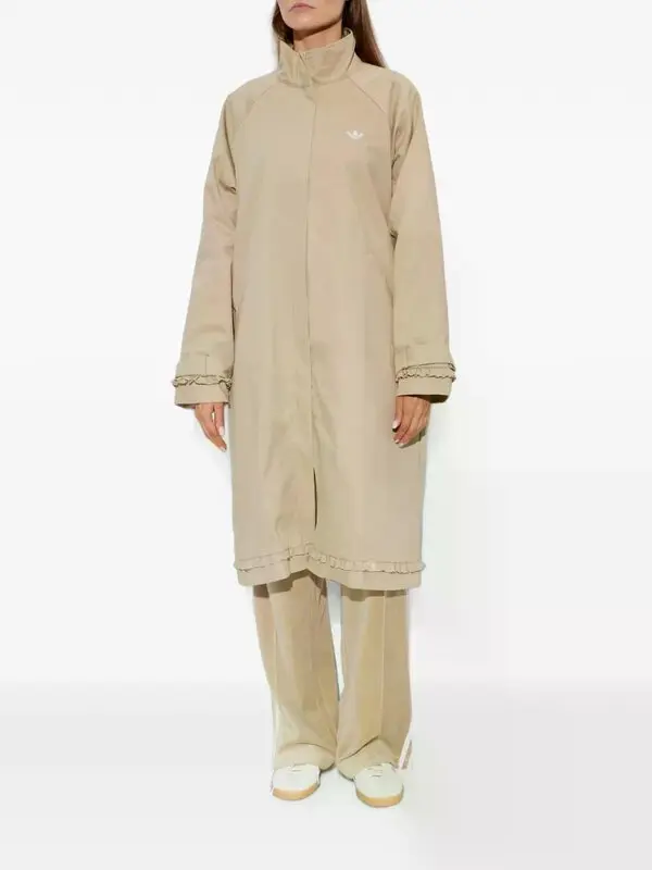 Adidas Ruffled Trim Logo Coat