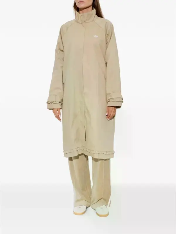 Adidas Ruffled Trim Logo Coat