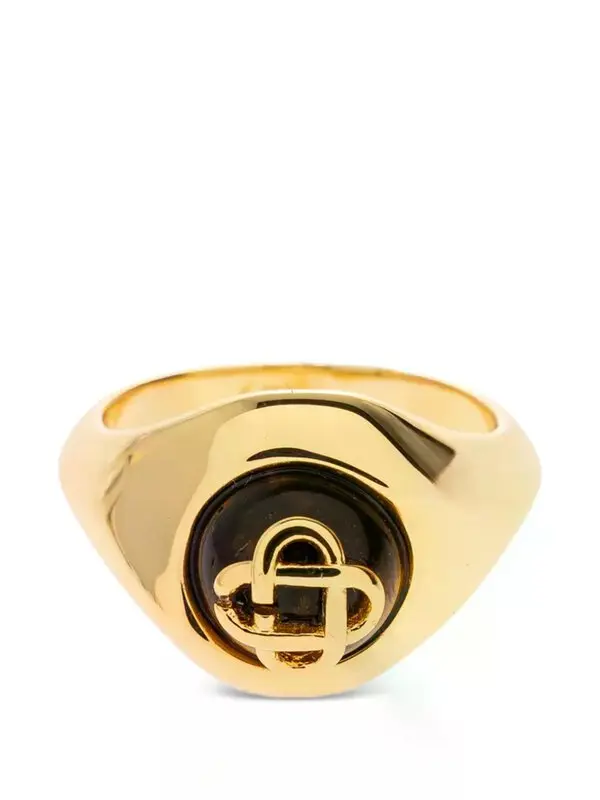 Casablanca Logo-plaque Stone-embellished Ring - Gold