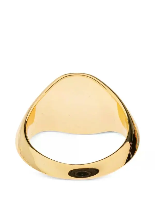 Casablanca Logo Plaque Embellished Signet Ring