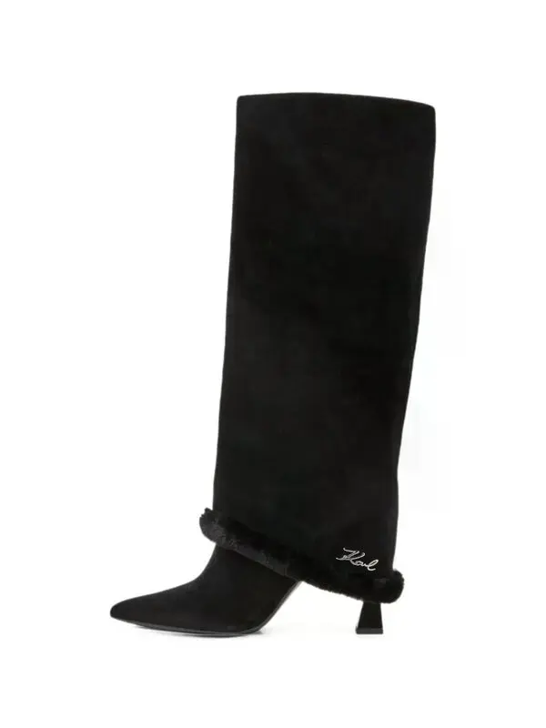 Karl Lagerfeld Debutante Fold-down High-leg Boots - Black