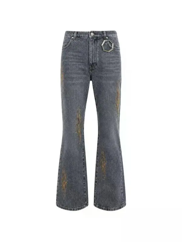Alchemist Studio Crystal-embellished Flared Jeans - Grey