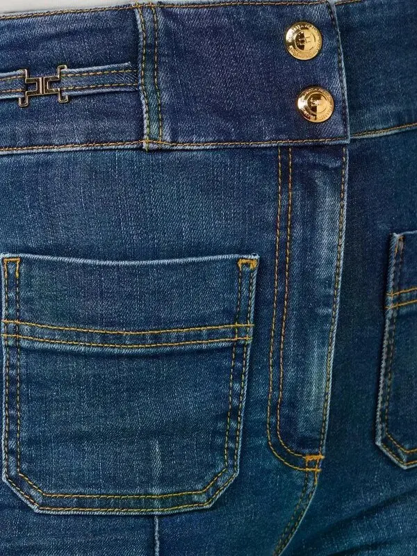 Elisabetta Franchi Boot-cut Jeans With Logo Details