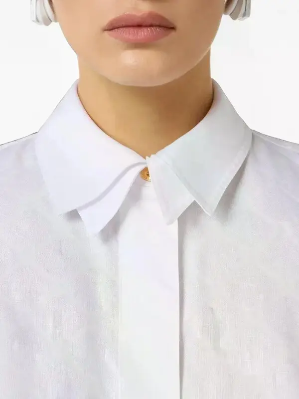 Elisabetta Franchi Jacquard Cotton Shirt With Cufflinks