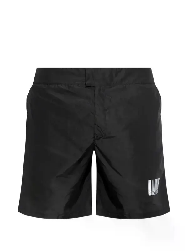 Moschino Barcode-print Swim Shorts - Black
