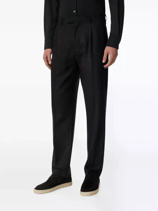 BRETT JOHNSON Pleated-detail Tailored Trousers - Black