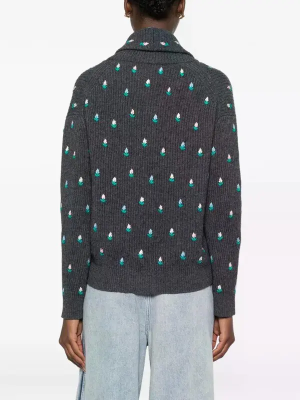 FORTE_FORTE Floral-embroidered Cardigan