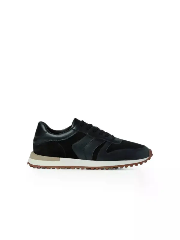 BRETT JOHNSON Panelled Leather Sneakers - Black