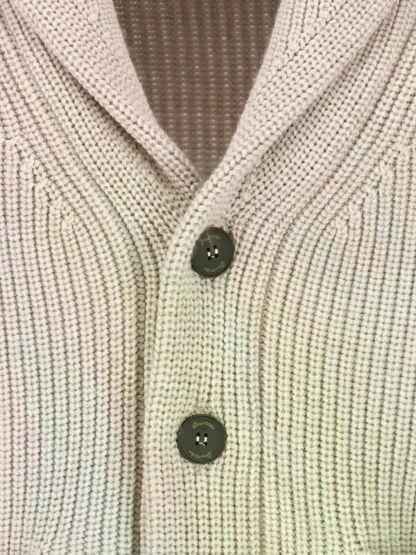 DRUMOHR Shawl Collar Chunky Knit Cardigan - Neutrals